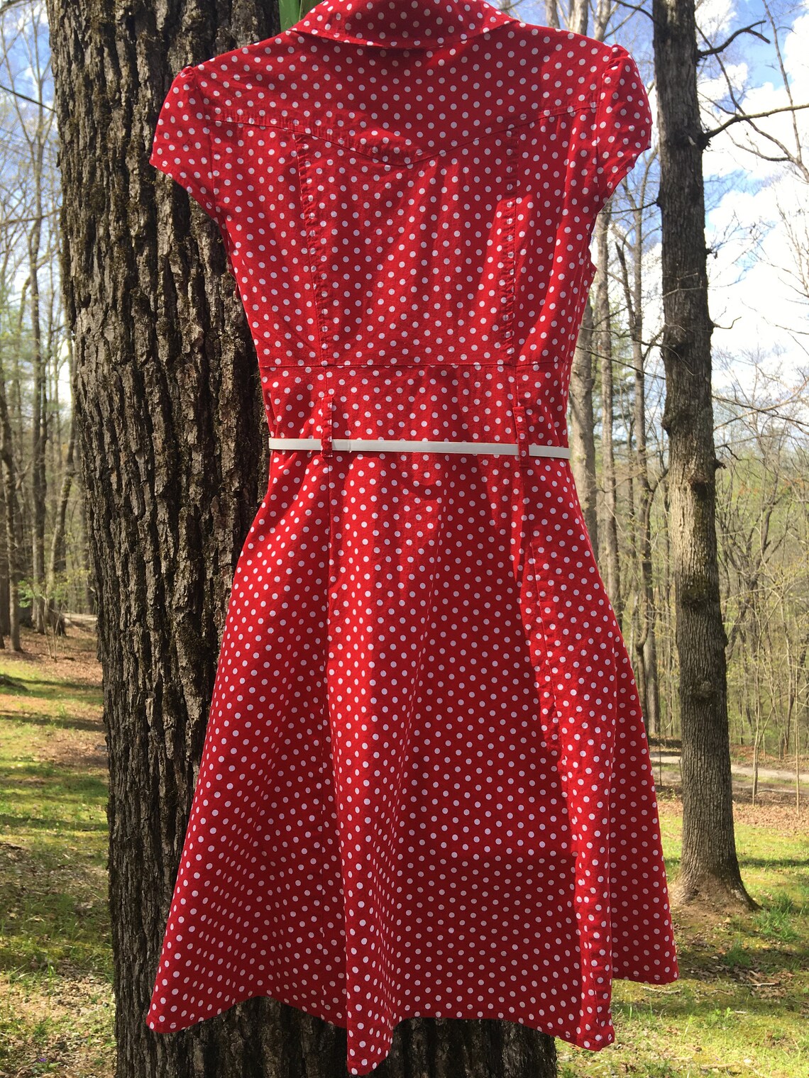 Vintage 1990s Red Polka Dot Summer Dress. Lucille Ball Dress. | Etsy