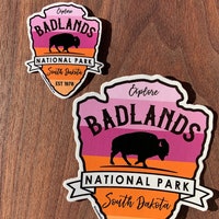 Vinyl Sticker; Badlands National Park South Dakota Ranger, Vintage ...