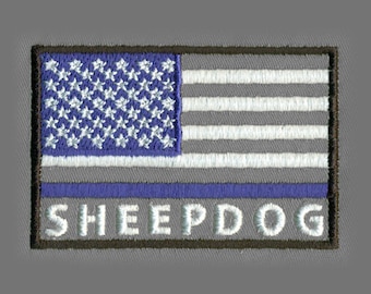 Sheepdog Blue Line Flag - Etsy