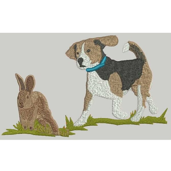 Beagle Chasing Rabbit - Etsy