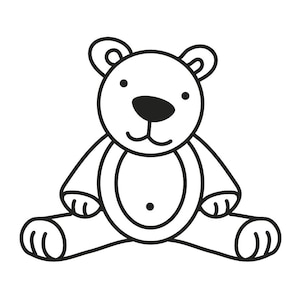 SVG CLIPART Cute Simple Teddy Bear Outline | Cute Kids Clipart ...