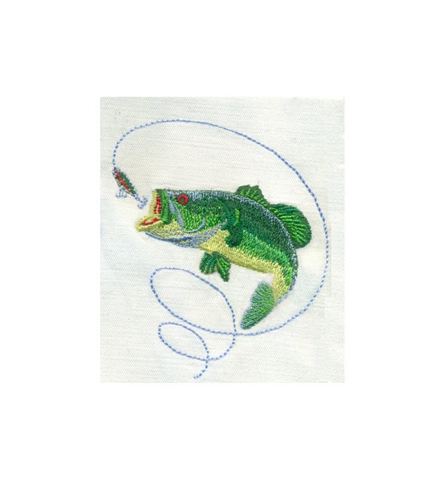 EMBROIDERY 3.5"t BASS Fish and Lure - Fishing Outdoor Sports | Instant ...