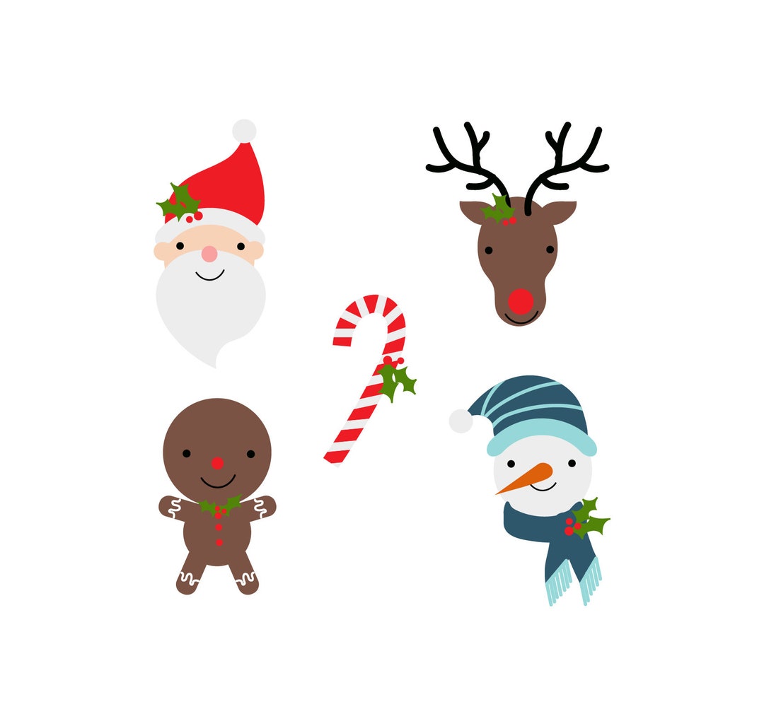SVG CLIPART Christmas Minis | Santa, Reindeer, Candy Cane, Gingerbread ...
