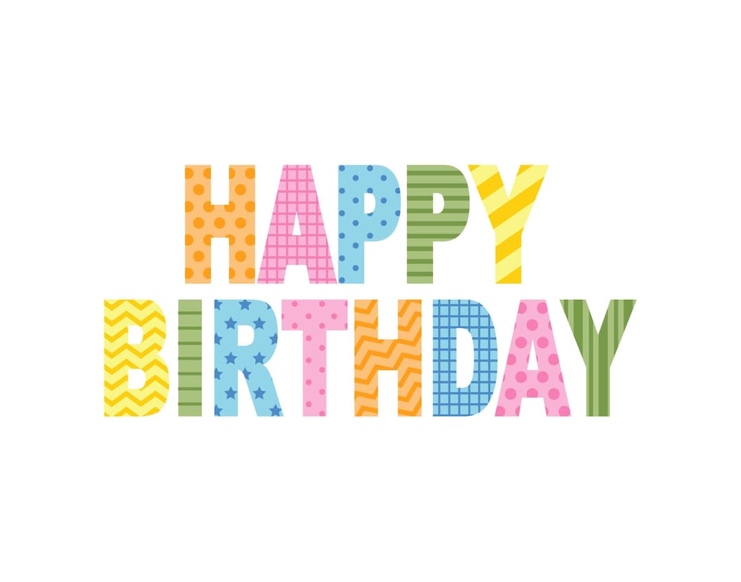 SVG CLIPART Happy Birthday | Block Font | Cutting Machine Art | Instant ...