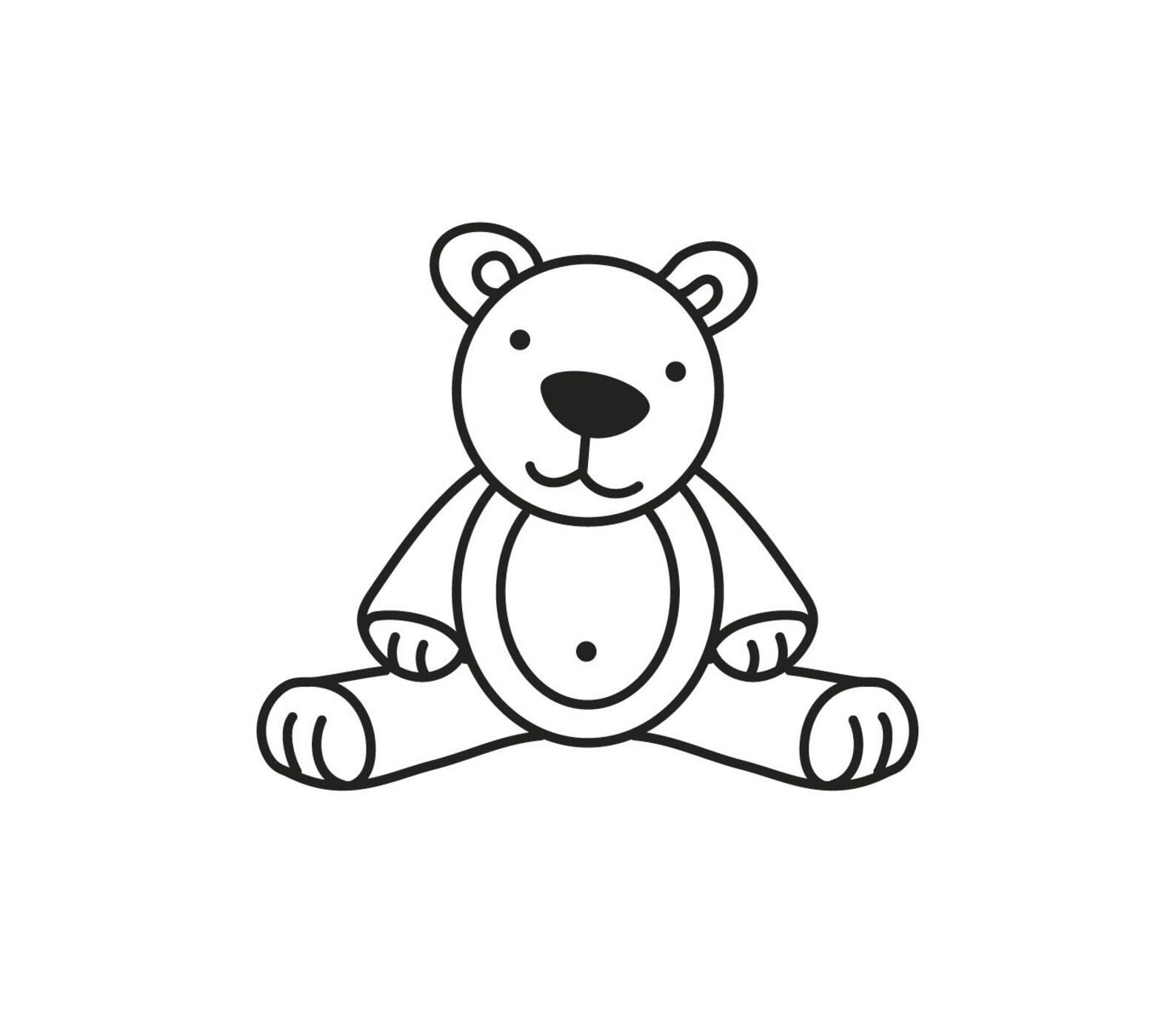 SVG CLIPART Cute Simple Teddy Bear Outline | Cute Kids Clipart ...