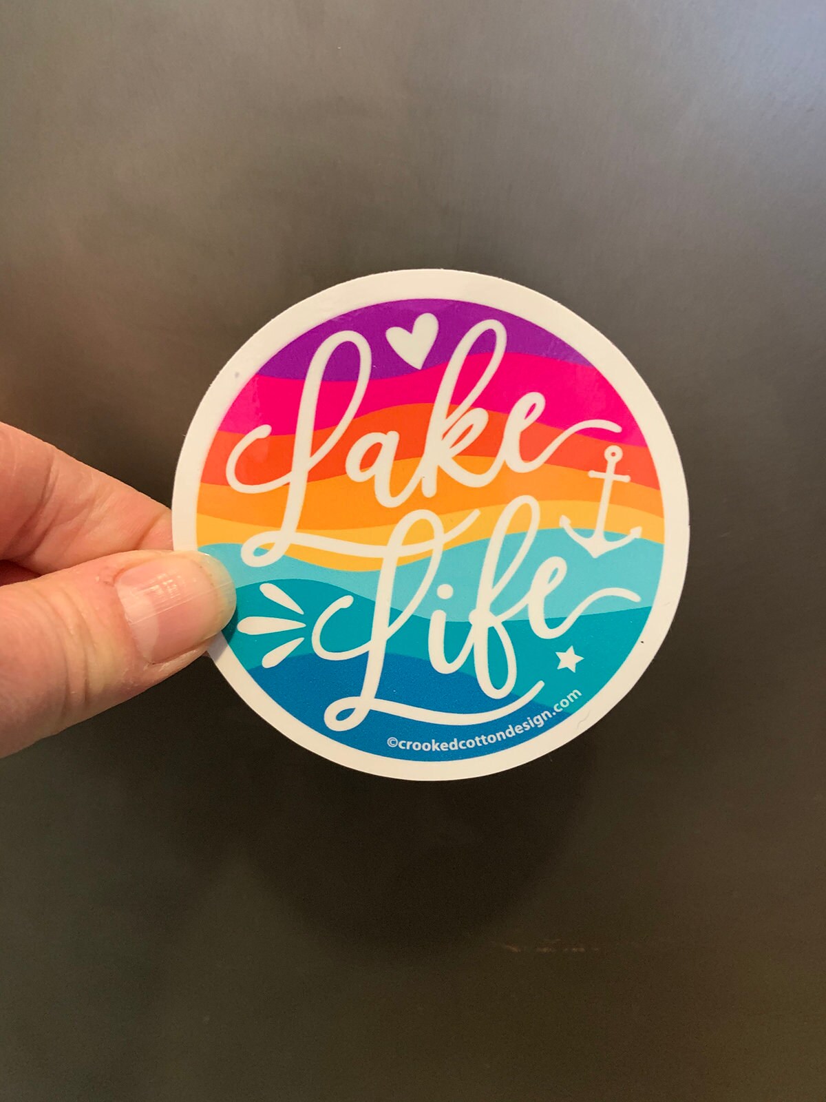 STICKER Lake Life Colorful Round Waterproof 3 Round | Etsy