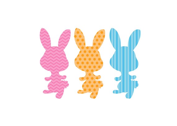 SVG CLIPART Happy Easter Bunny Shapes Cutting Machine Art | Etsy