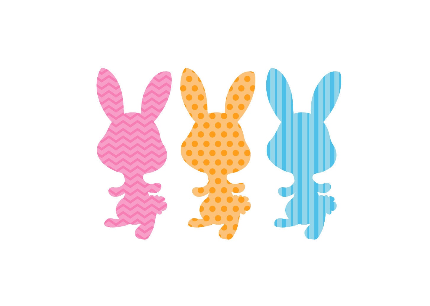 SVG CLIPART Happy Easter Bunny Shapes | Cutting Machine Art | Instant ...