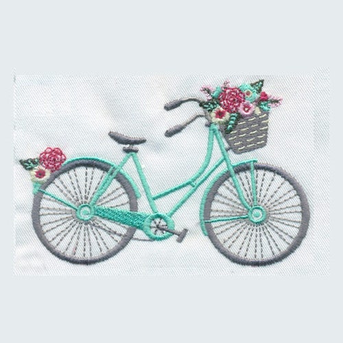 Flower Bicycle Embroidery Design Bicycle With Flowers Machine - Etsy