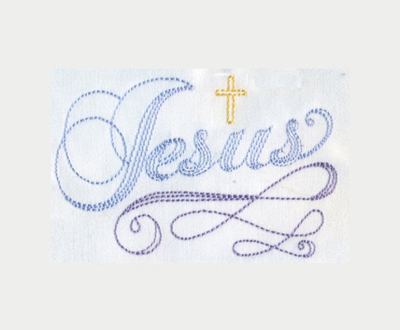 EMBROIDERY Jesus Script With Cross Instant Digital Download | Etsy