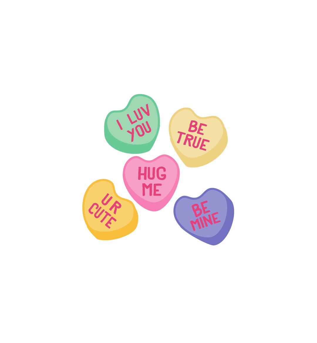 SVG CLIPART Heart Candy | Conversation Candy | Happy Valentine's Day ...
