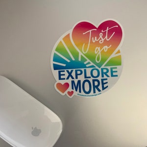 STICKER Ombre Just Go Explore More Hearts Waterproof 4w X 4t FREE ...
