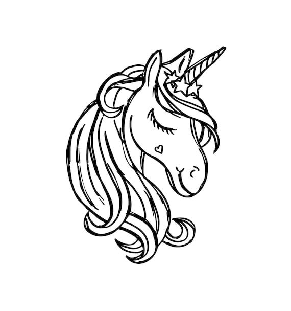 SVG CLIPART Sketchy Unicorn Cutting Machine Art Instant | Etsy