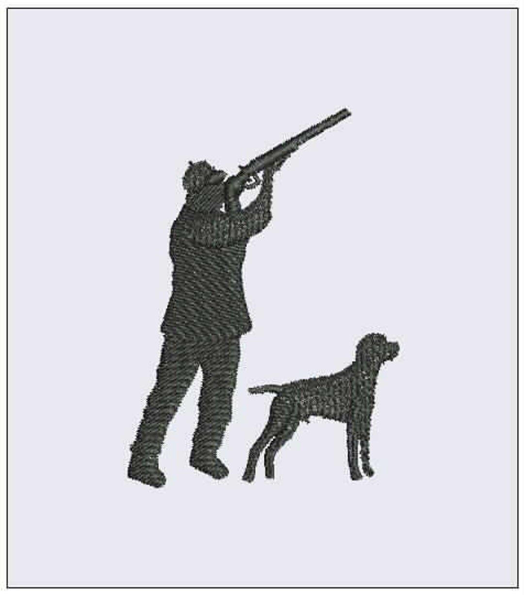 EMBROIDERY Hunting Silhouette | Hunter and Dog | Outdoor Sports ...