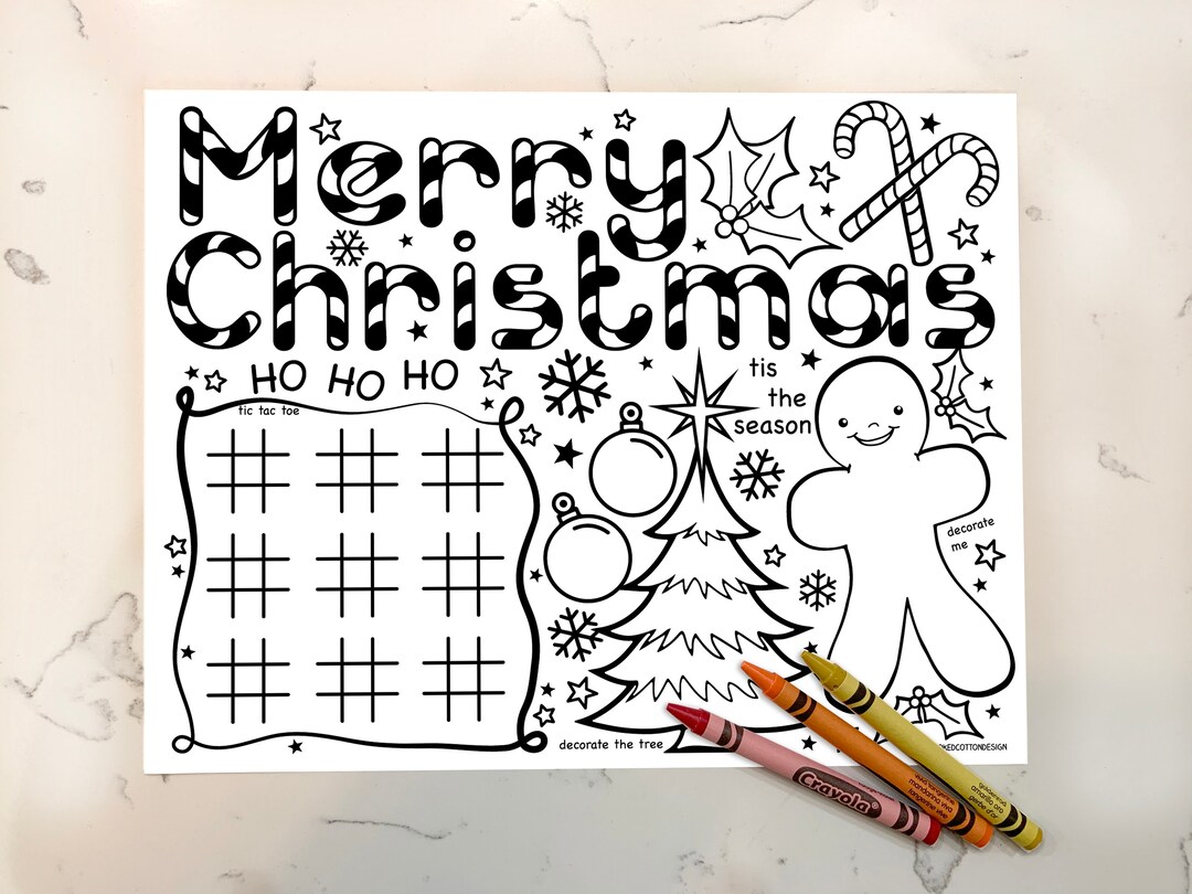PRINTABLE PLACEMAT Christmas Coloring Page | Kids Activity Coloring ...