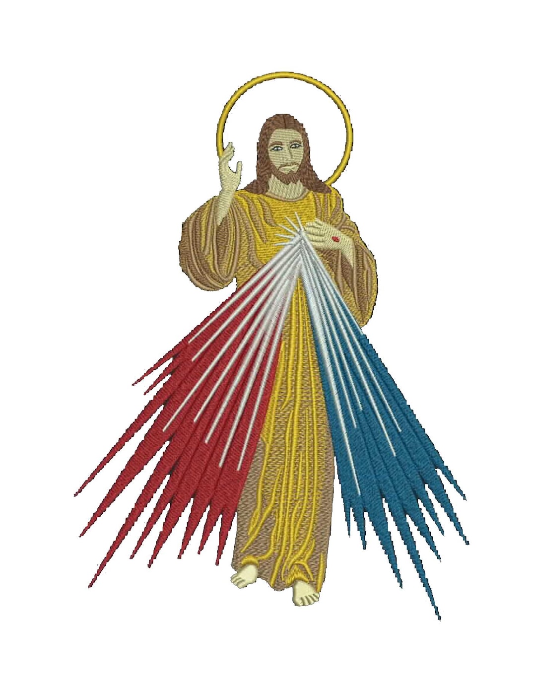 EMBROIDERY 9.4"t Divine Mercy Jesus | Jesus Christ | Catholic Religious ...