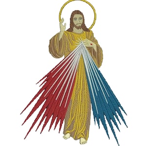 EMBROIDERY 9.4"t Divine Mercy Jesus | Jesus Christ | Catholic Religious ...