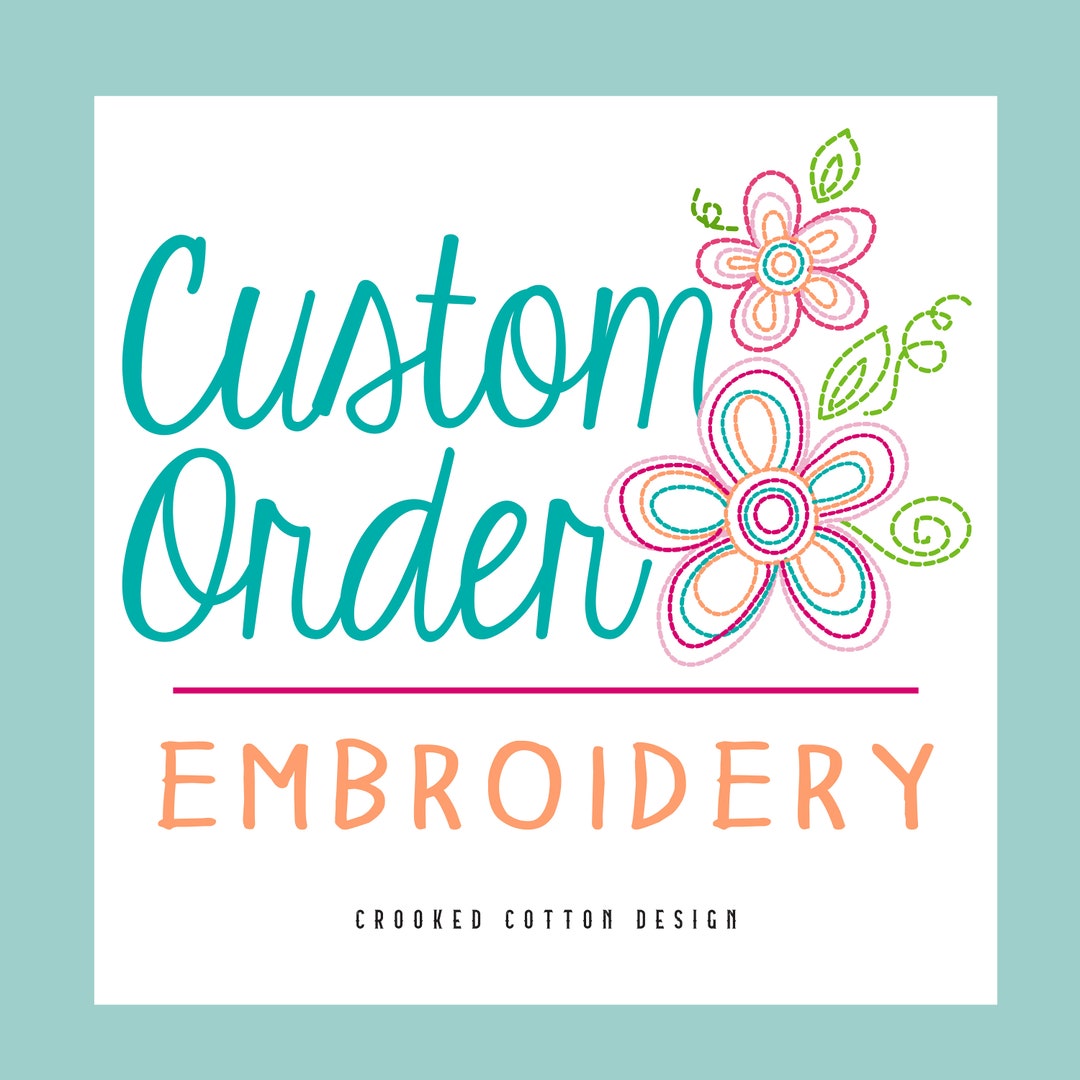 CUSTOM Embroidery Design - Custom Digitized Artwork for Embroidery - Etsy