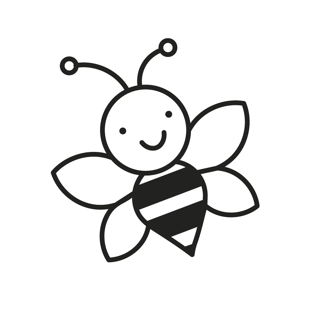 SVG CLIPART Cute Bumble Bee Outline | Cute Kids Clipart | Cutting ...