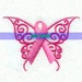 EMBROIDERY Pink Breast Cancer Awareness Ribbon Butterfly | Instant ...
