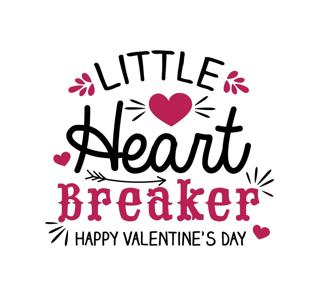SVG CLIPART Happy Valentine's Day Little Heart Breaker | Heart ...
