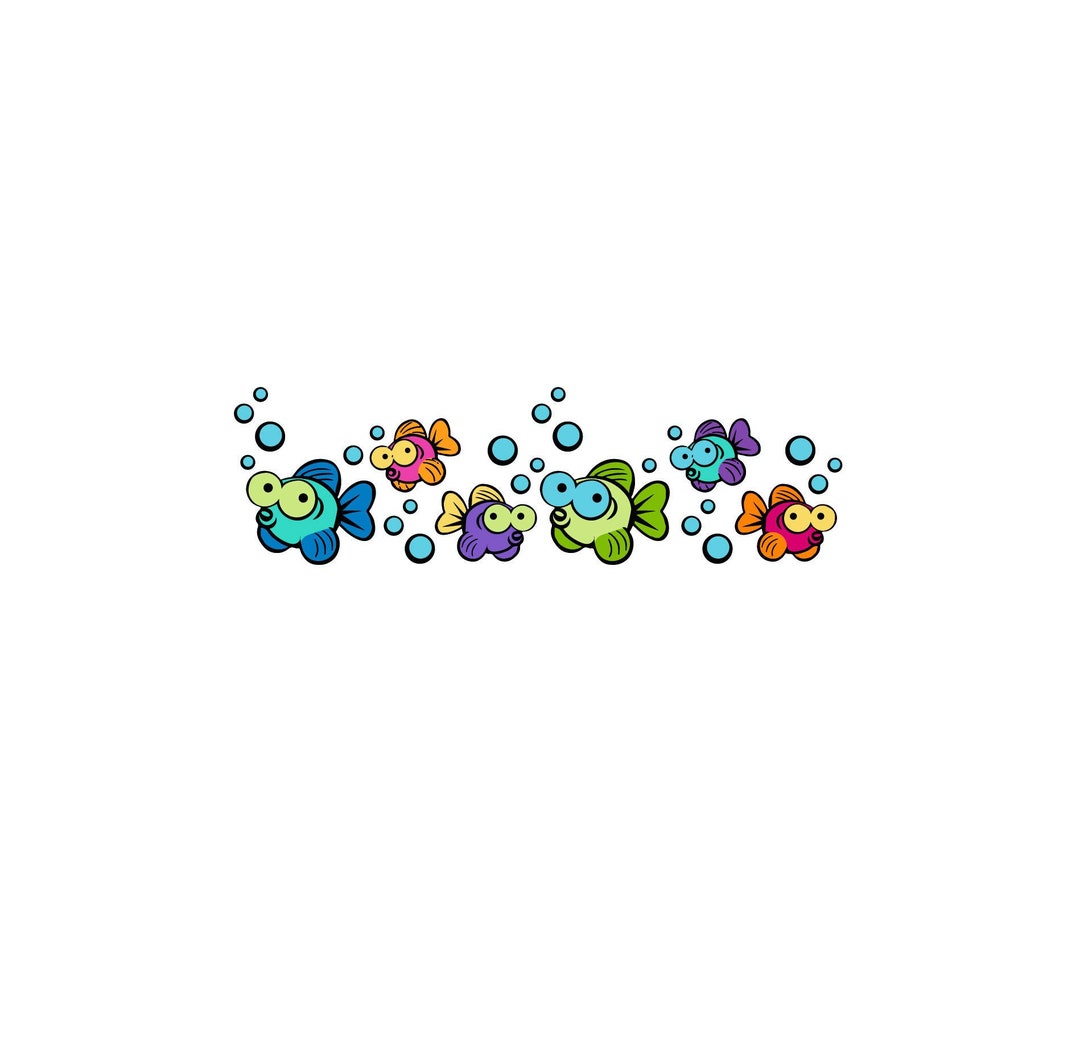 SVG CLIPART Straight Fun Whimsical Fish Border | Cutting Machine Art ...