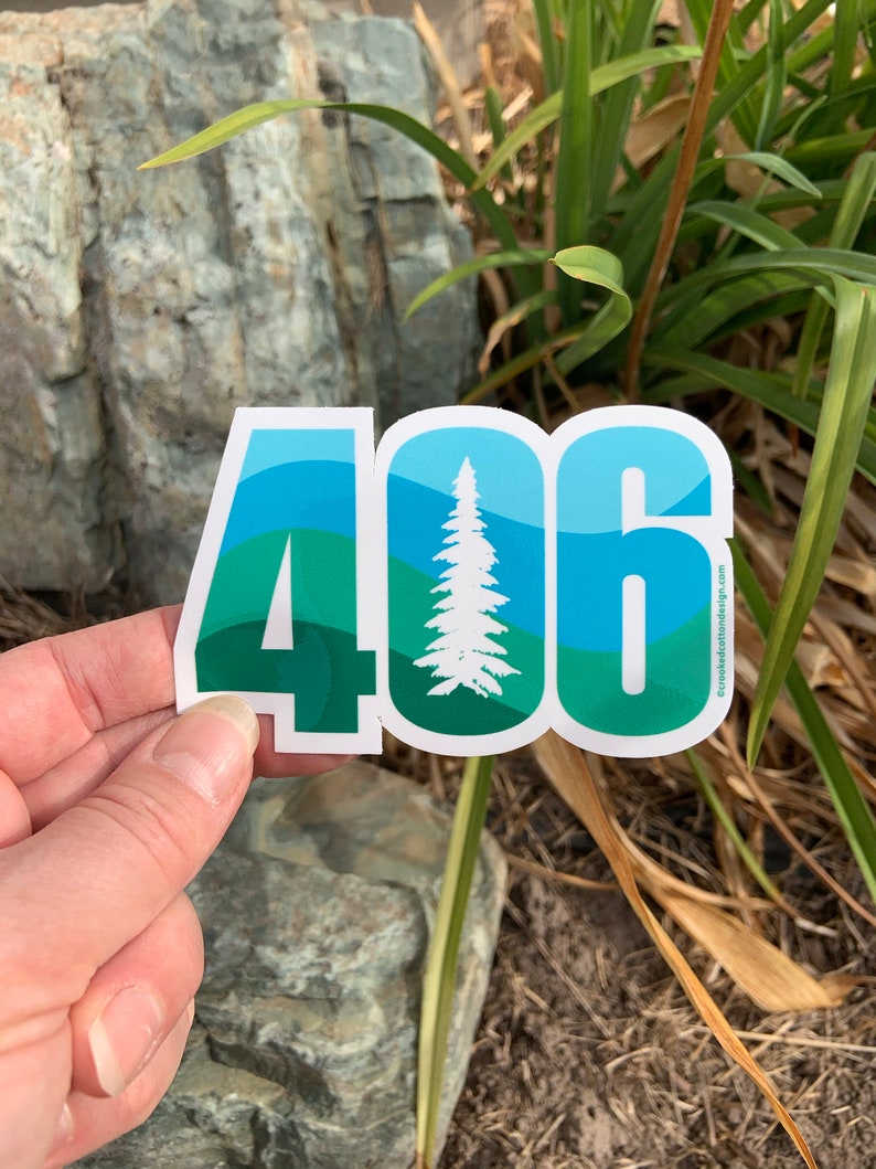 STICKER 406 Montana Ombre | Big Sky | Montana State 406 | Waterproof ...