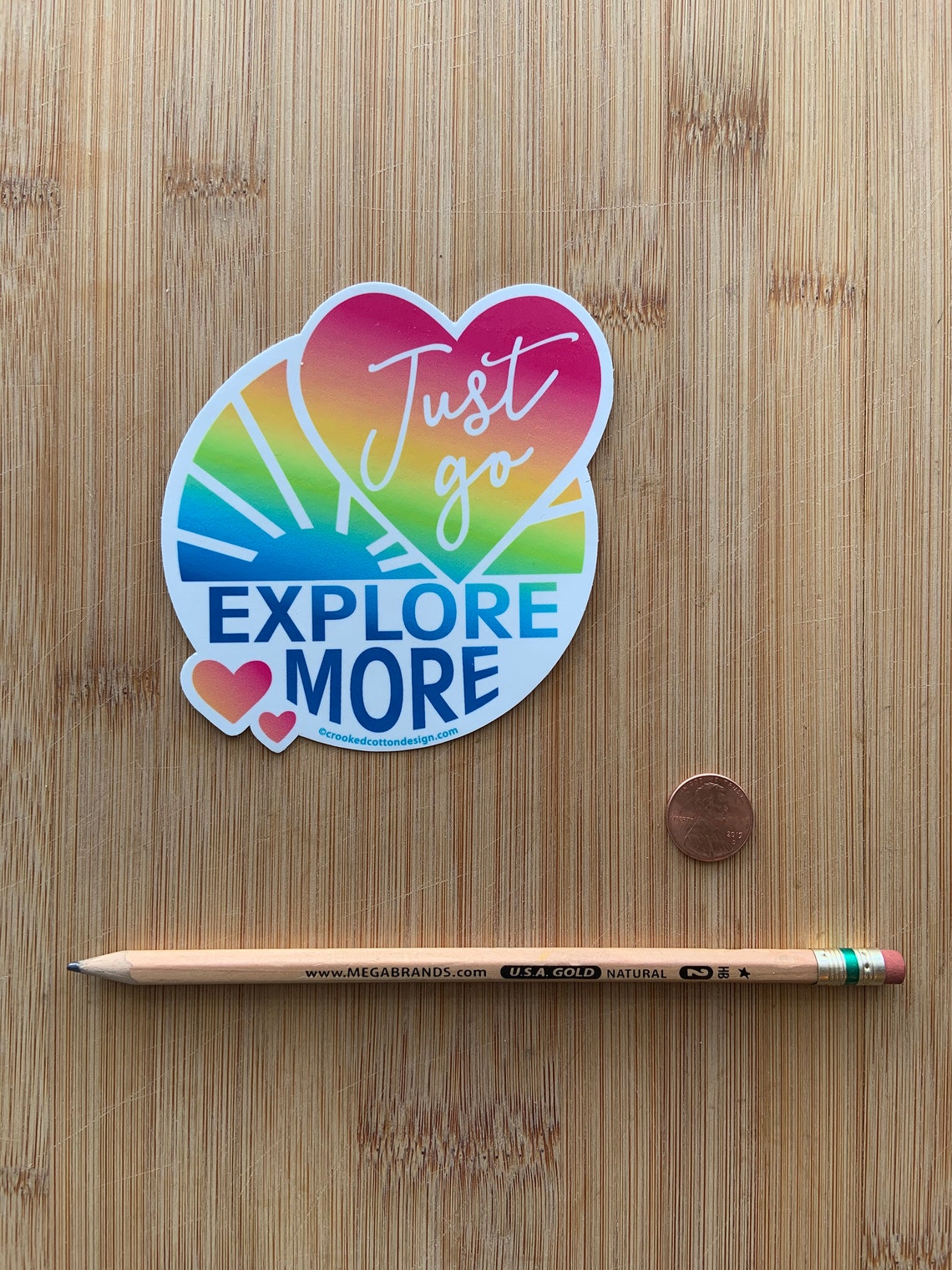 STICKER Ombre Just Go Explore More Hearts Waterproof - Etsy