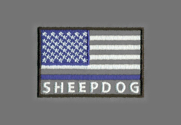 EMBROIDERY Thin Blue Line Flag - USA Sheepdog Flag | Instant Digital ...