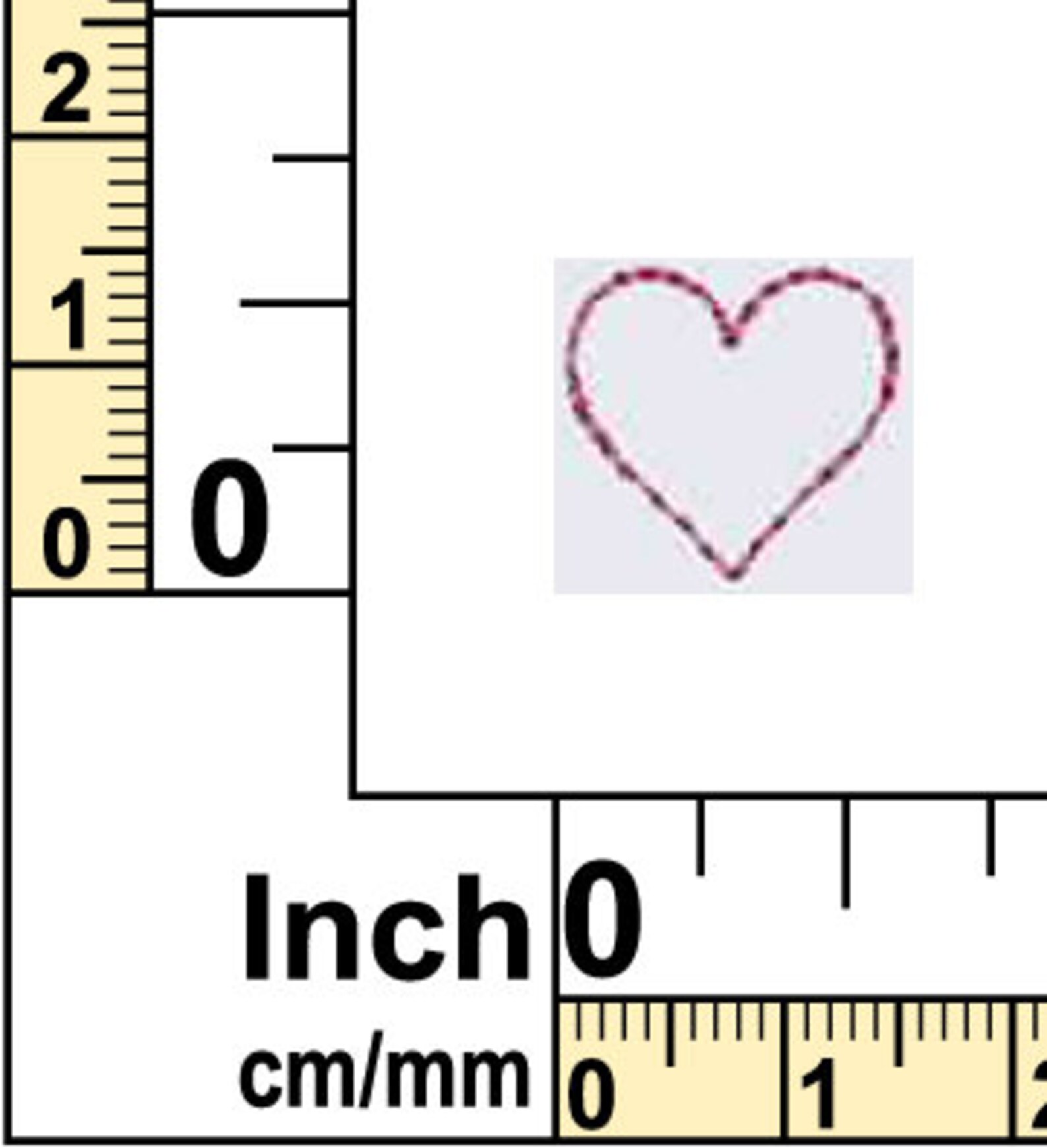 EMBROIDERY 1/2" Mini Heart Sketchy Outline 7 | 0.5" Tiny Heart Run ...