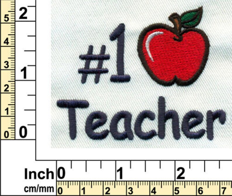 EMBROIDERY Number 1 Teacher I Heart Teacher Instant - Etsy