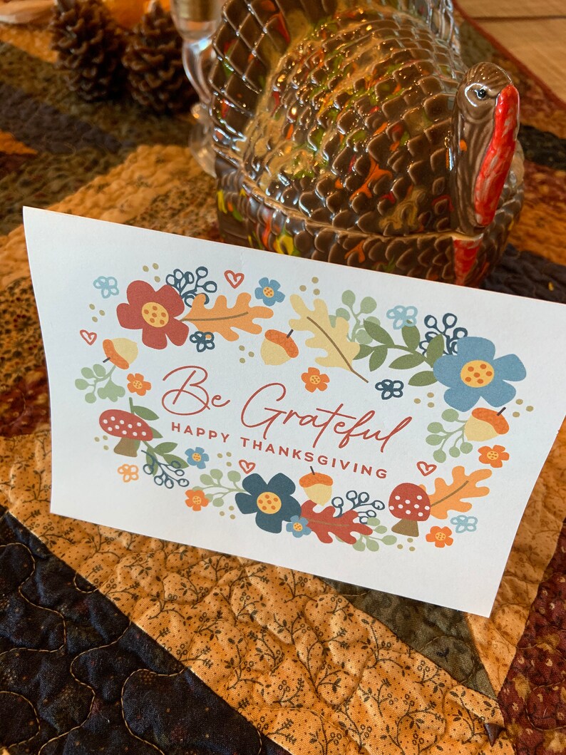 BLANK GREETING CARD Printable Thanksgiving Card Happy | Etsy