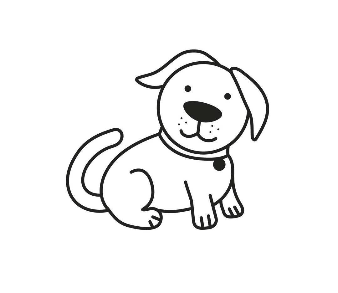 Buy SVG CLIPART Cute Simple Dog Outline | Cute Kids Clipart | Cutting ...