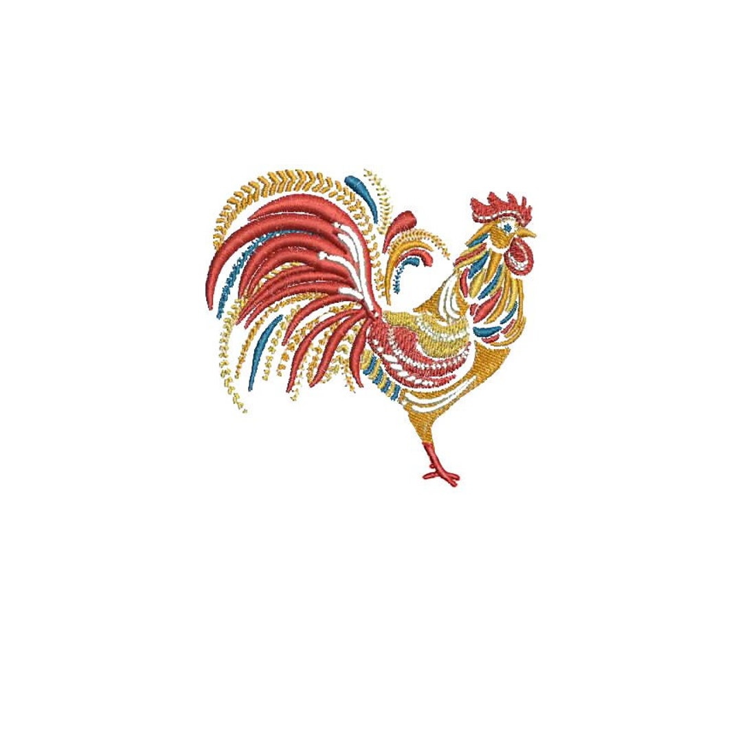 EMBROIDERY 2.8"t Small - Ornate Rooster | Instant Digital Download - Etsy