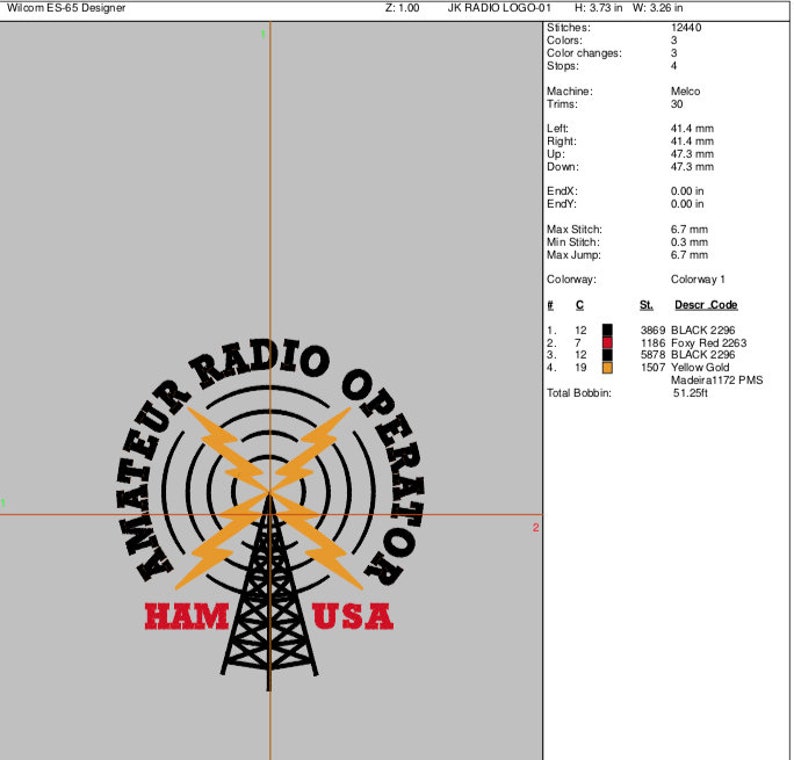 EMBROIDERY HAM Amateur Radio Operator | Instant Digital Download - Etsy