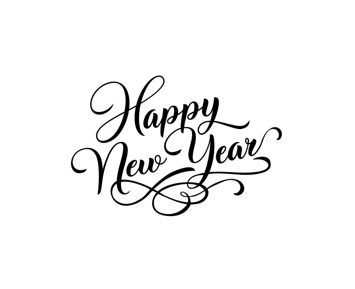 SVG CLIPART Happy New Year Script Cutting Machine Art | Etsy