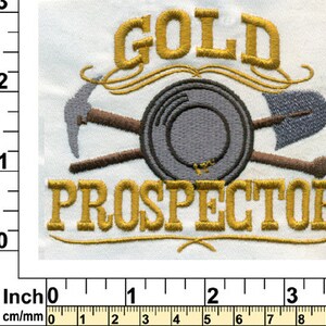 EMBROIDERY 3.75"w GOLD PROSPECTOR Embroidery Design- Gold Pan, Pick and ...