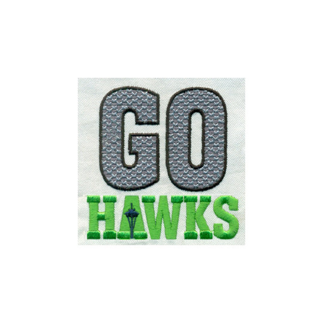 EMBROIDERY GO HAWKS - Seattle With Space Needle | Instant Digital ...