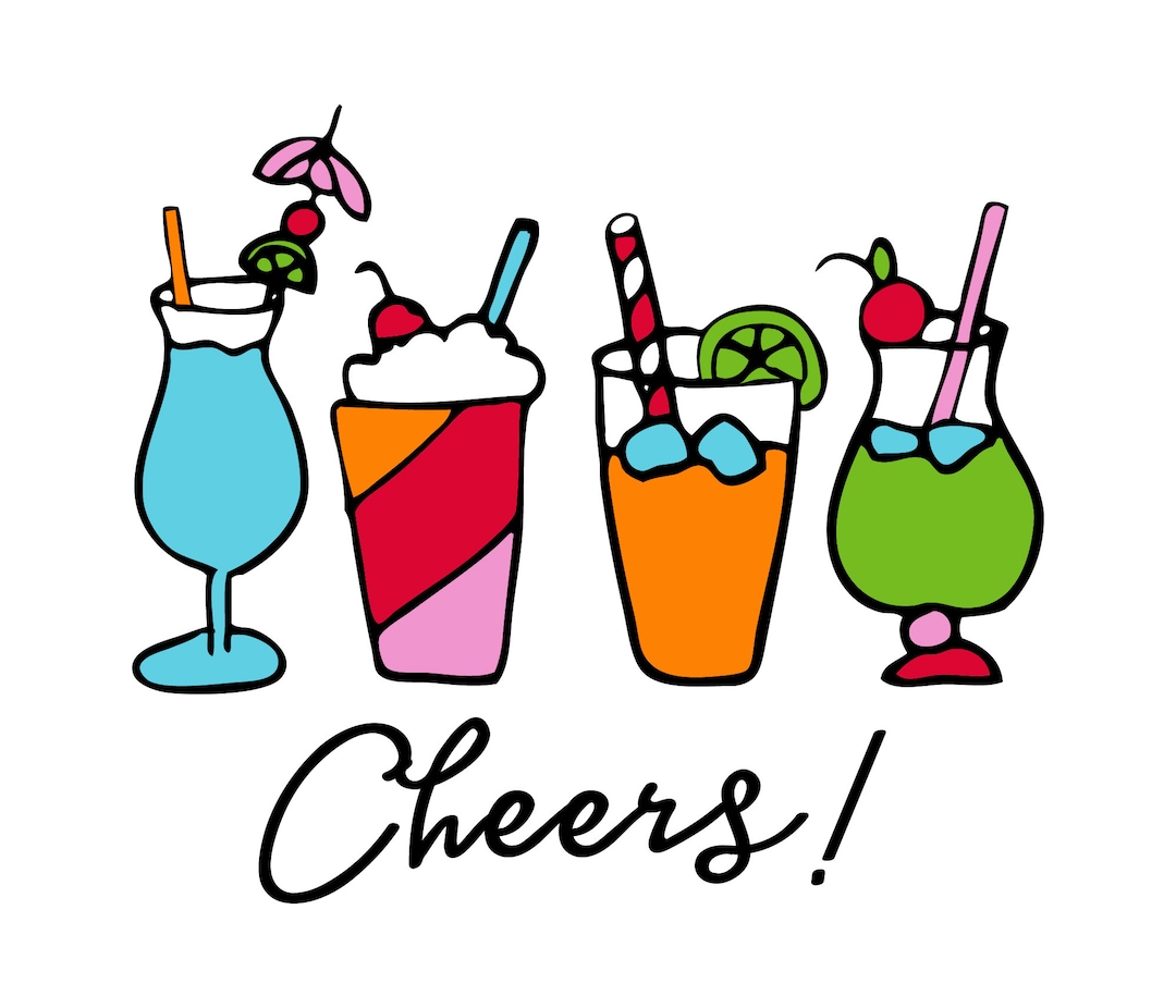 SVG CLIPART Cocktail Drinks Cheers! | Cutting Machine Art | Instant ...