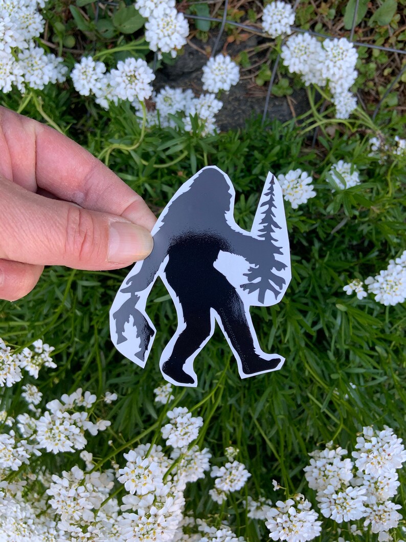 STICKER Yeti | Sasquatch | Big Foot | 6"t (white) or 3.5"t (black or ...