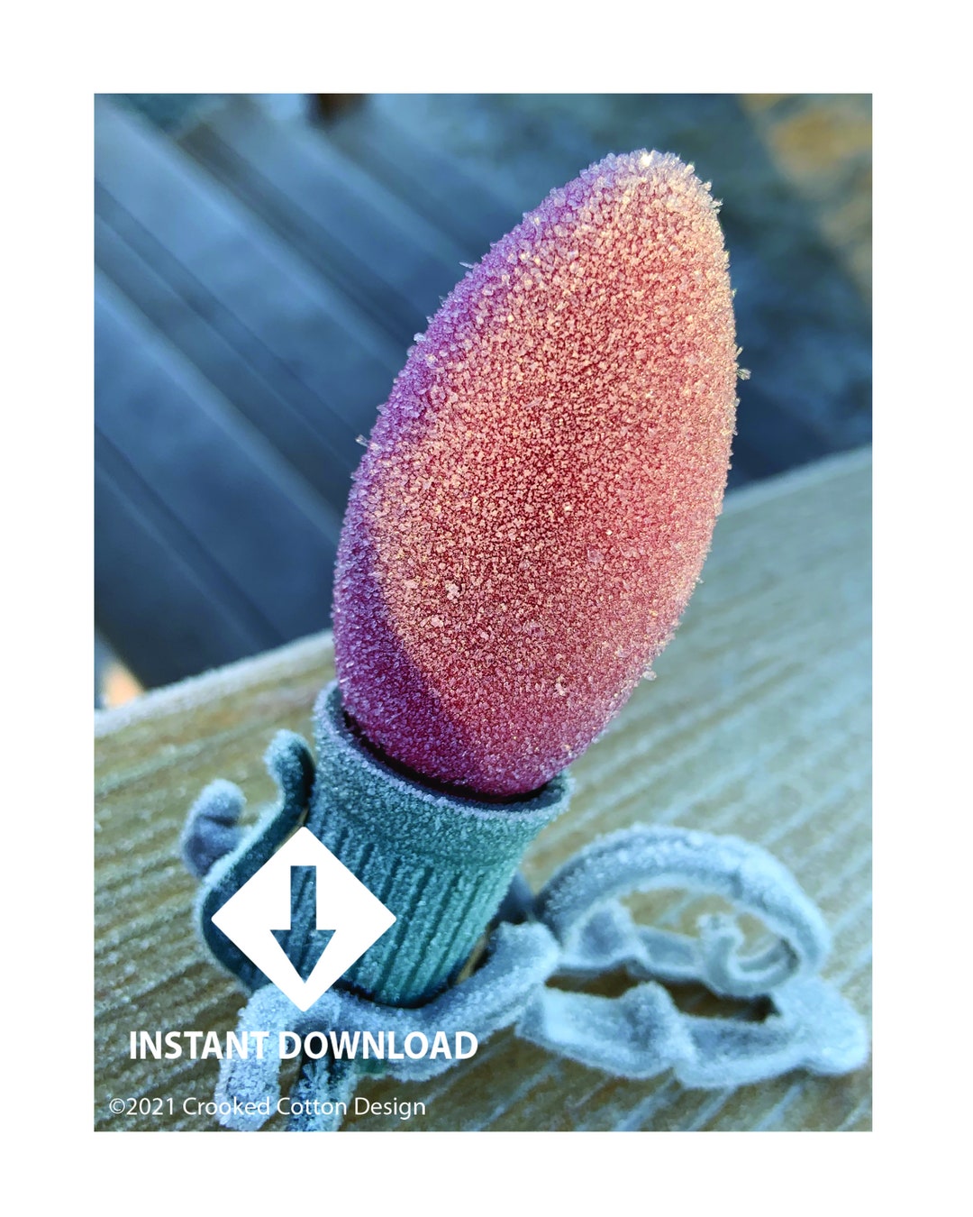PHOTO Red Christmas Light Bulb | Snow Frost | 3 Sizes | Instant ...