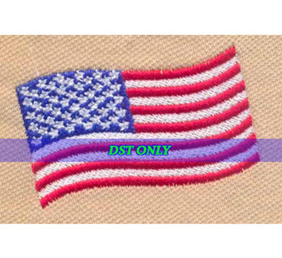 EMBROIDERY American USA Flag | Instant Digital Download DST Only - Etsy