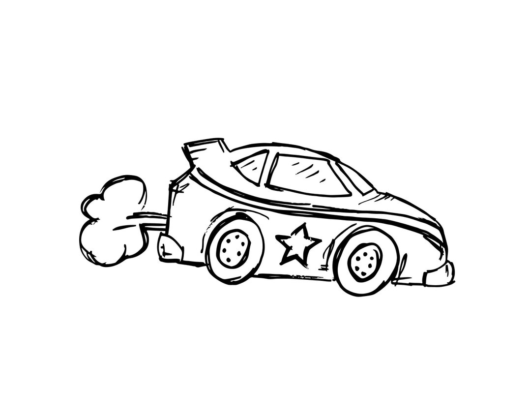 SVG CLIPART Sketchy Race Car | Cutting Machine Art | Instant Download ...