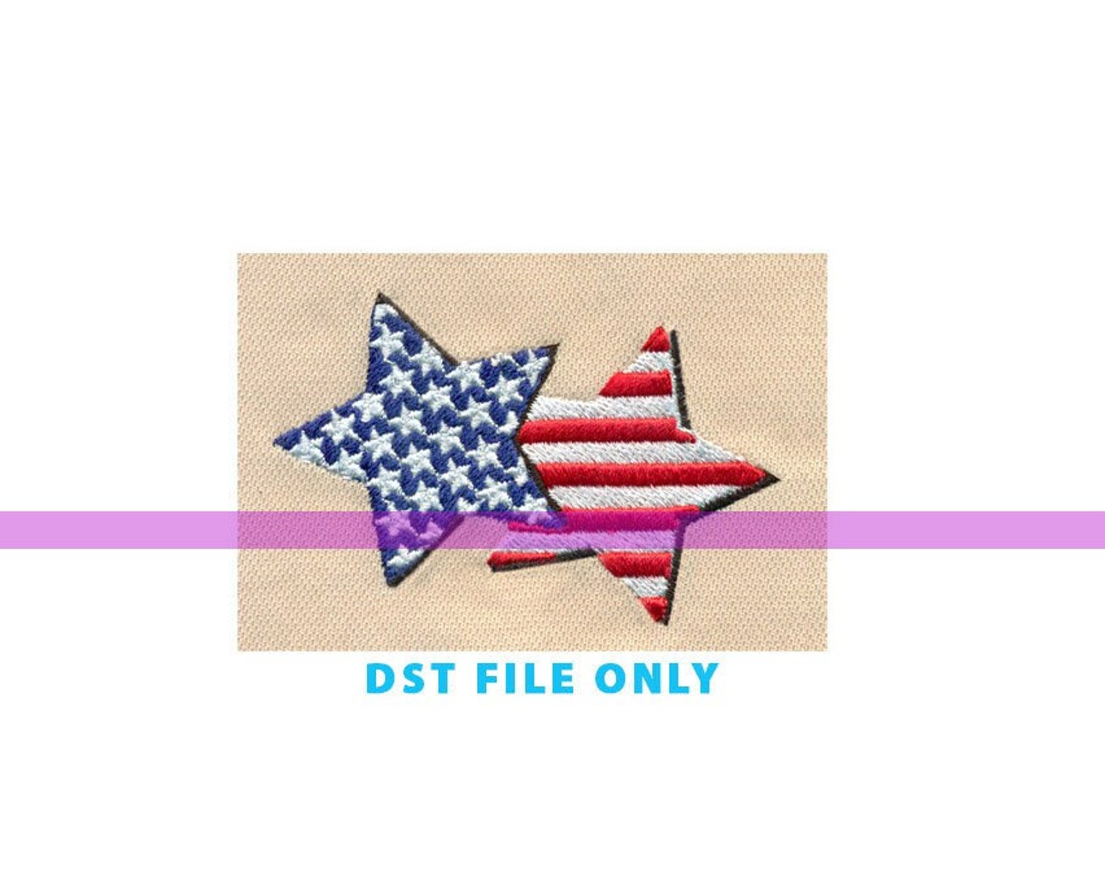 EMBROIDERY American USA Flag Two Stars | Instant Digital Download DST ...