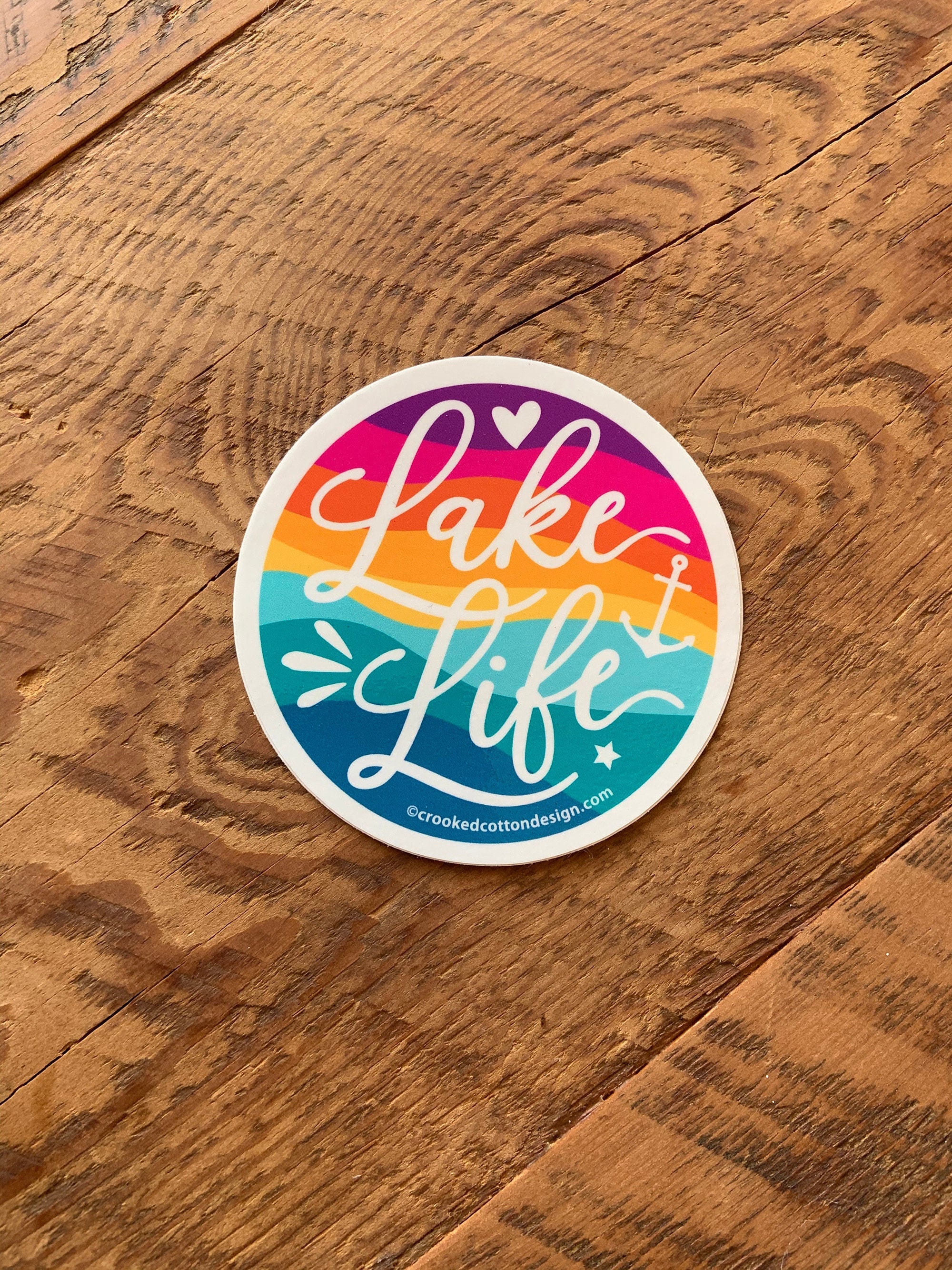 STICKER Lake Life Colorful Round Waterproof 3 Round - Etsy Norway