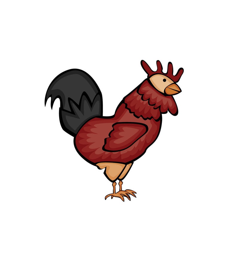 SVG Clipart Red Rooster Cutting Machine Art Instant - Etsy