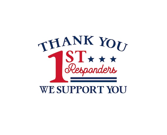 SVG CLIPART Thank You 1st Responders Police Firemen EMT | Etsy