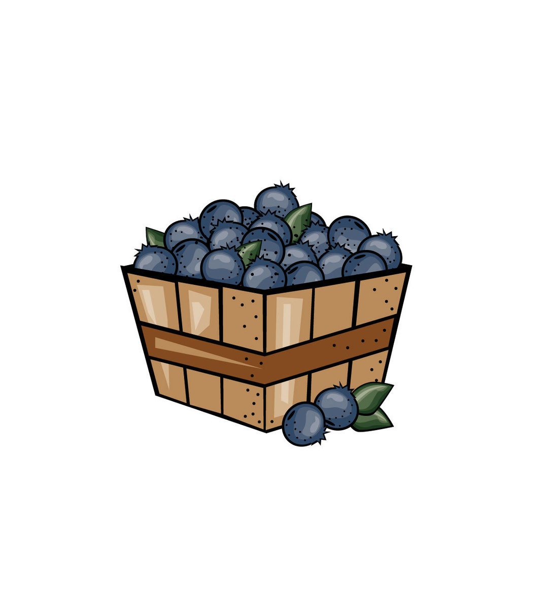 SVG Clipart Basket of Blueberries | Cutting Machine Art | Instant ...