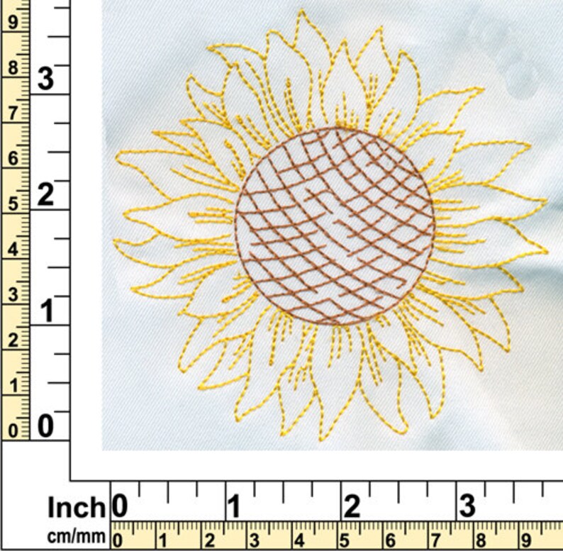 EMBROIDERY Sunflower Bean Flower Instant Digital Download - Etsy