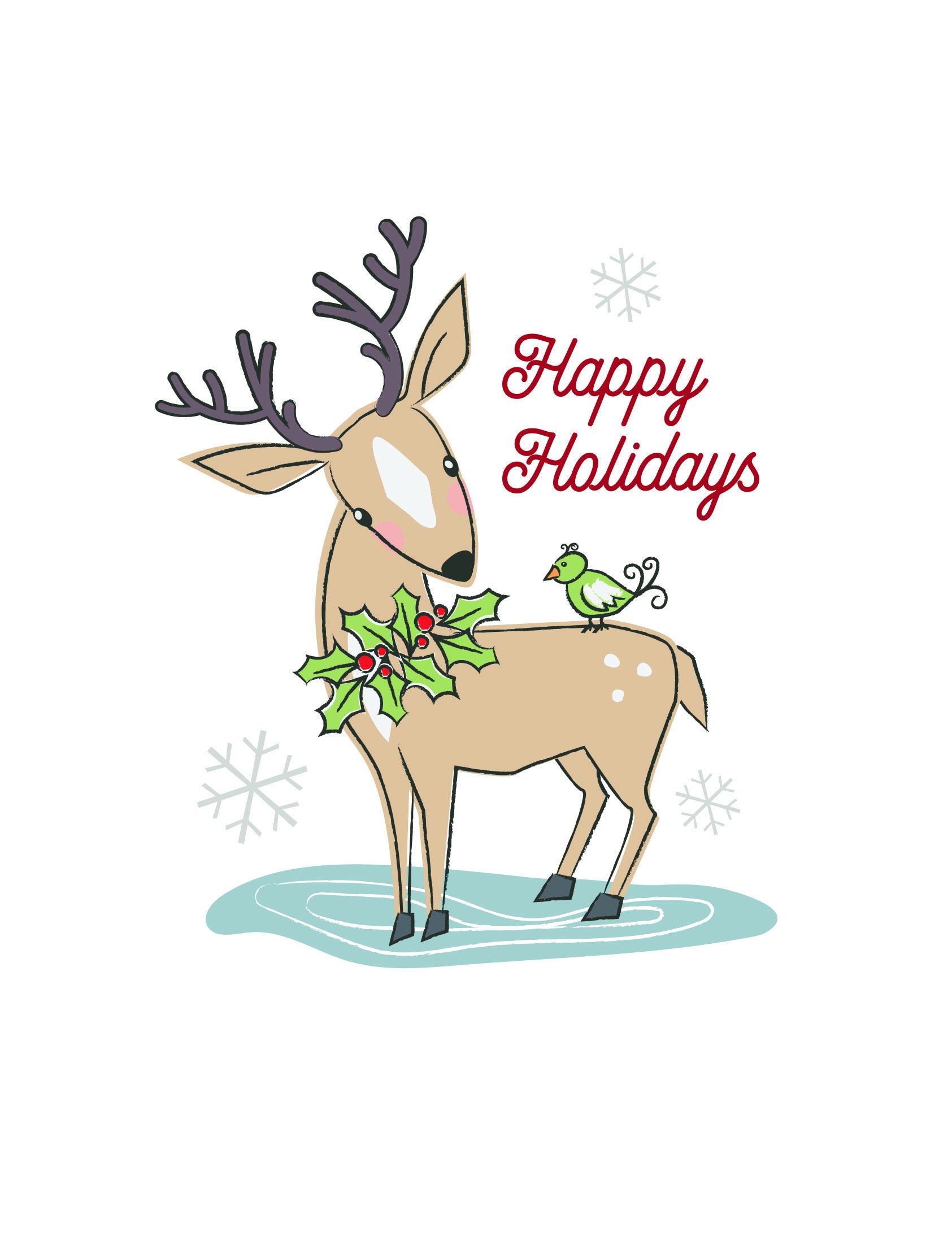 SVG CLIPART Christmas Winter Reindeer Happy Holidays | Etsy